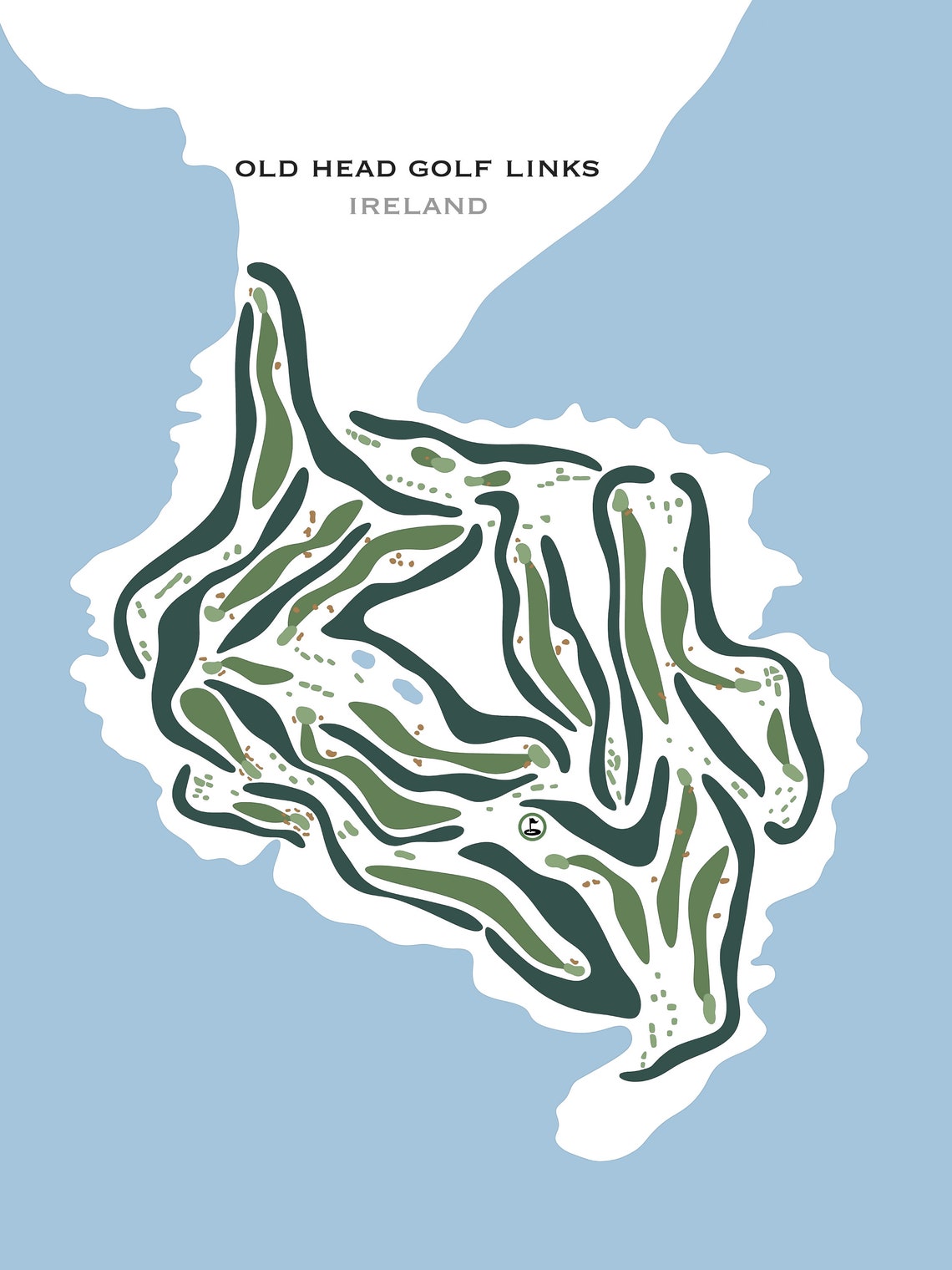 Old Head Golf Links Ireland Golf Course Map Golf Course - Etsy