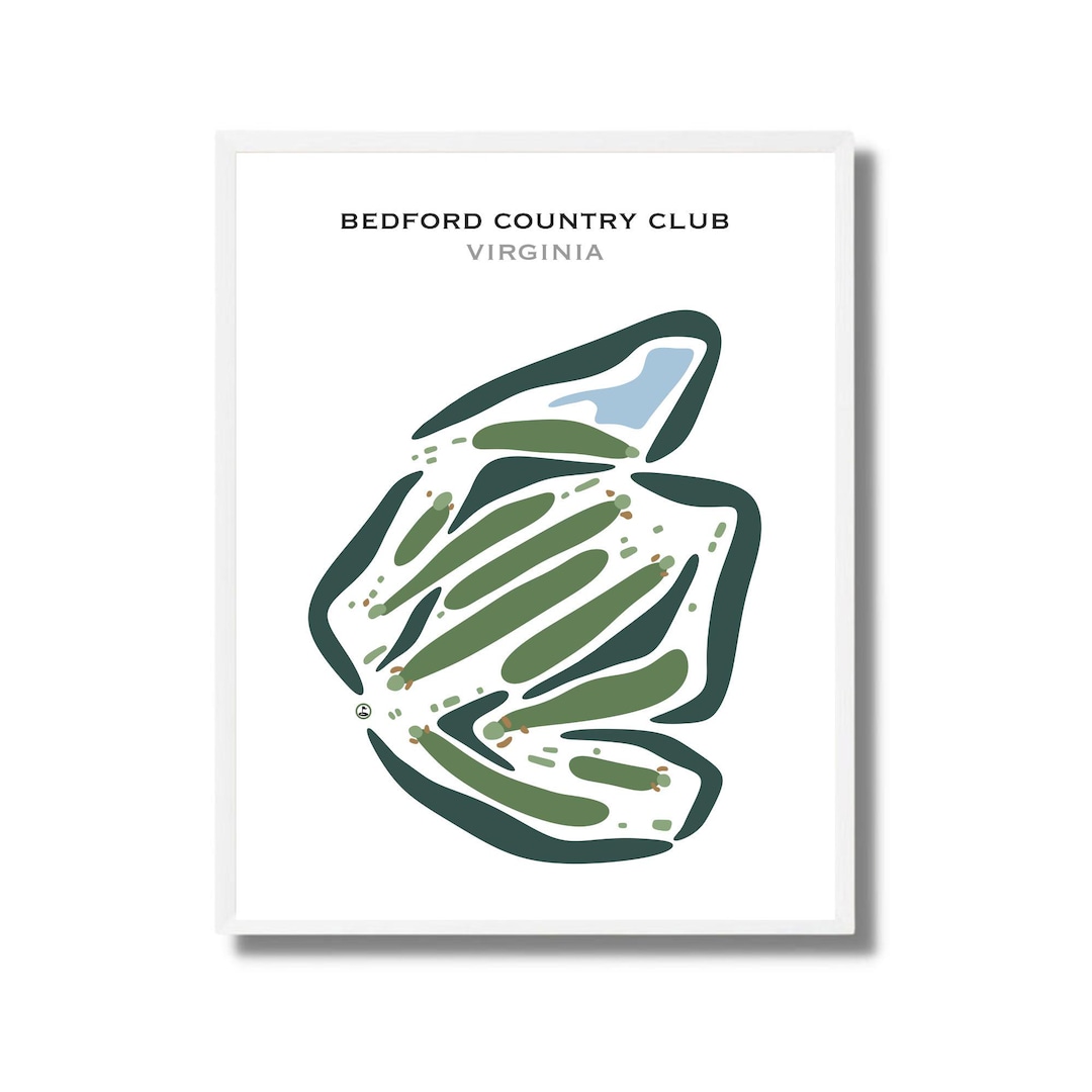 Bedford Country Club, VA Golf Course Map Wall Art, Golf Map Canvas ...