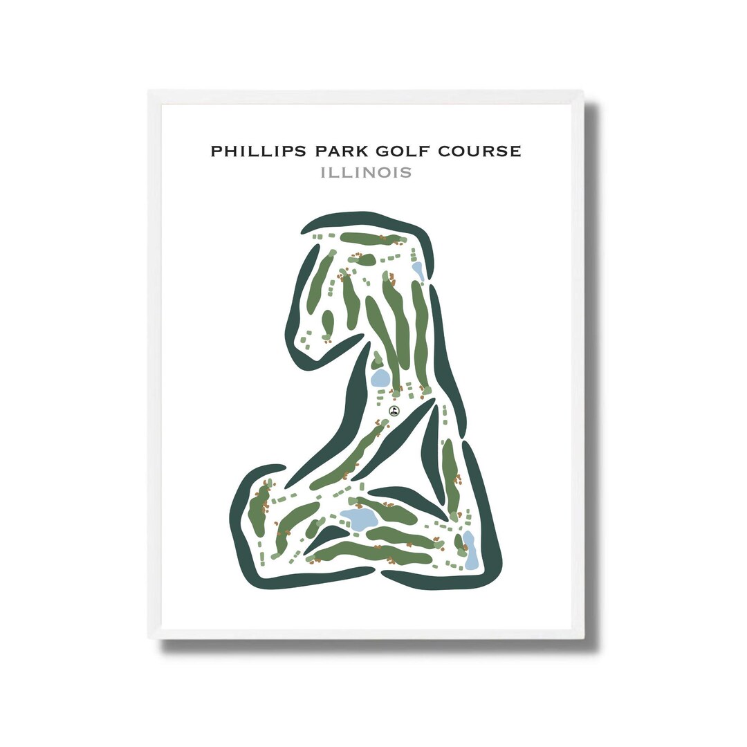 Phillips Park Golf Course, IL | Golf Course Map, Golf Map, Golfer Gift ...