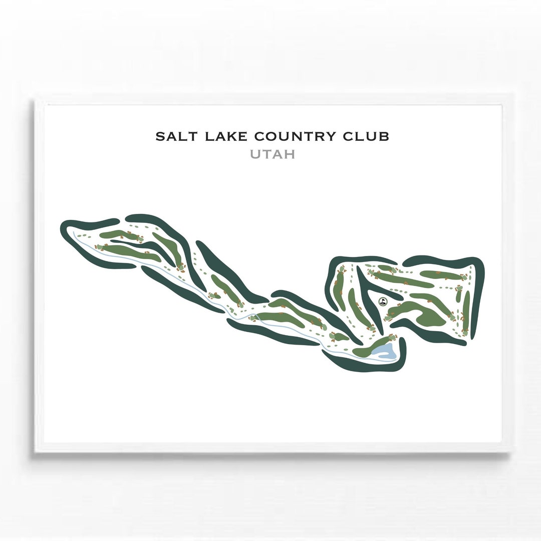 Golf Club Prints- Salt Lake Utah Golf Course Map | Golf Course Wall Art ...