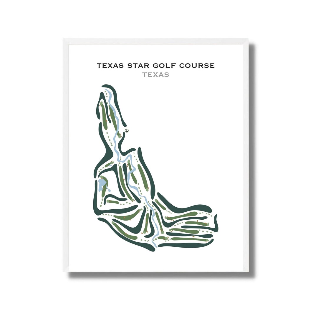Texas Star Golf Course, TX Golf Course Map Wall Art, Golf Map Wall ...