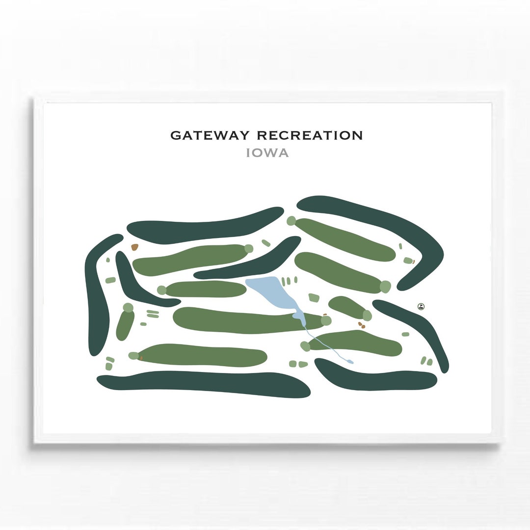 Gateway Recreation, Iowa | Golf Course Map, Golf Map, Golfer Gift for ...