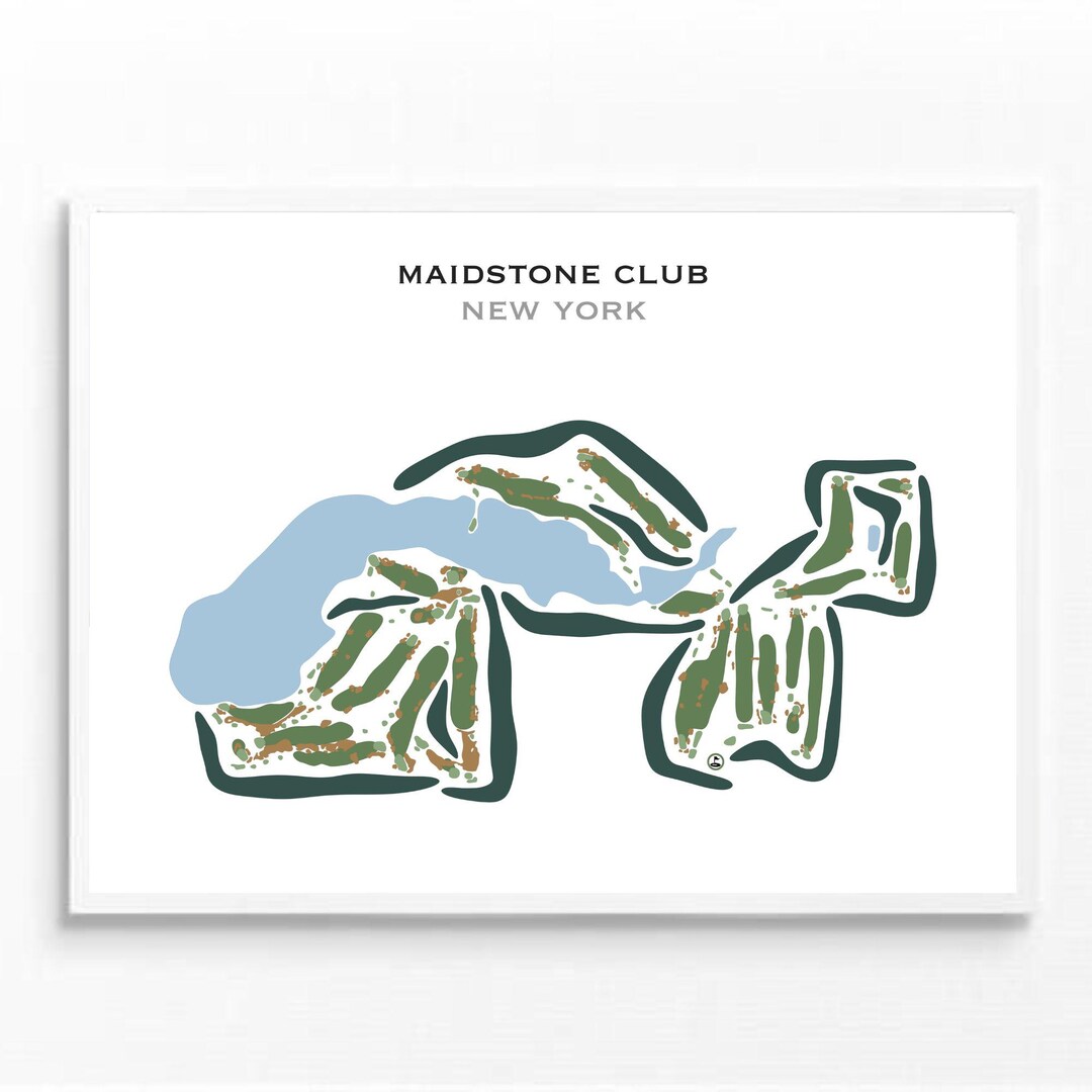 Maidstone Club, NY | Golf Course Map, Golf Map, Golfer Gift for Him ...