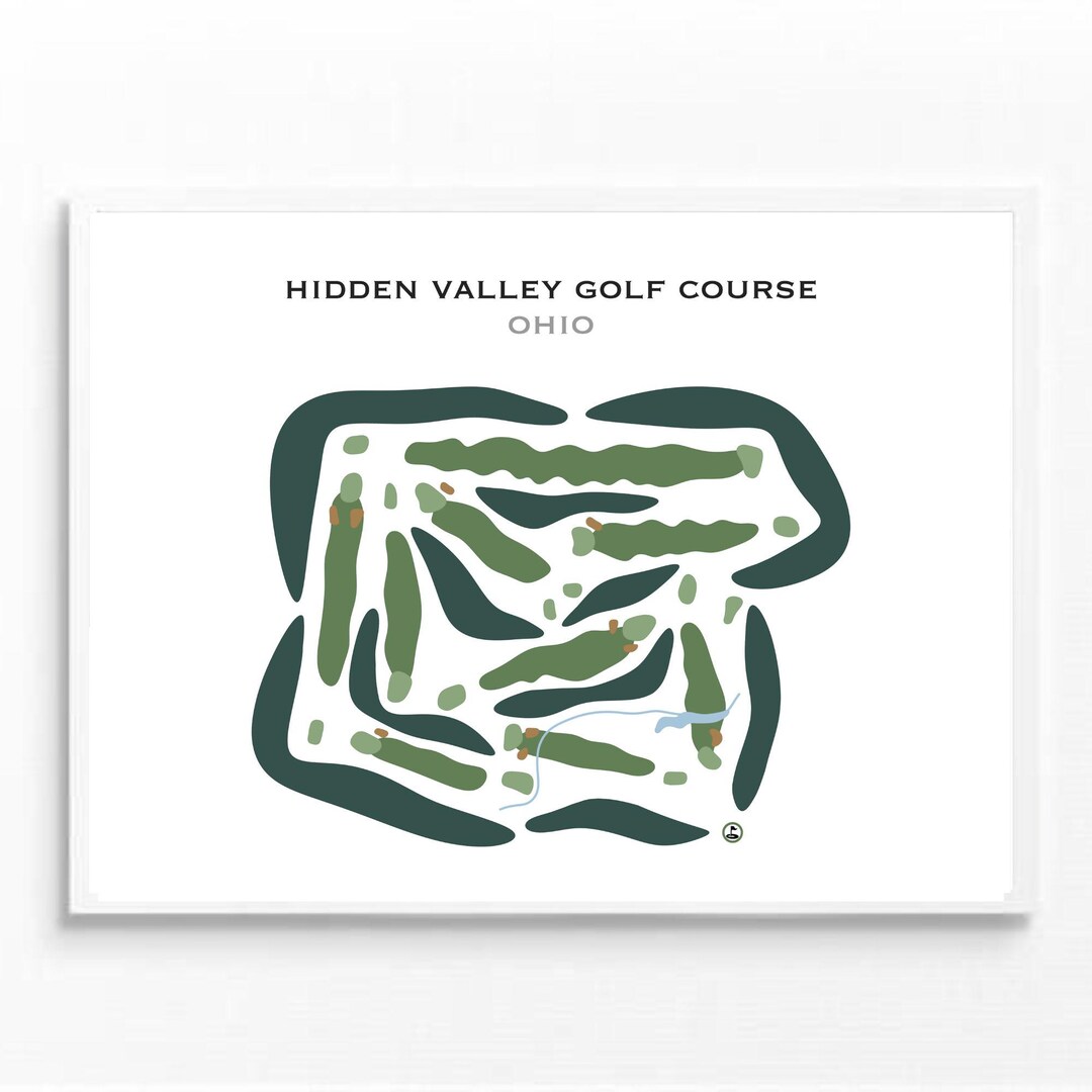 Hidden Valley Golf Course, OH Golf Course Map Wall Art, Golf Map Canvas ...
