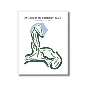 Manchester Country Club, CT | Golf Course Map, Golf Map, Golfer Gift ...