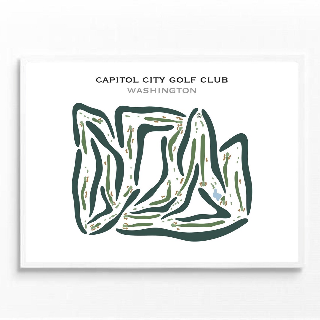 Capitol City Golf Club, WA | Golf Course Map, Golf Map, Golfer Gift for ...