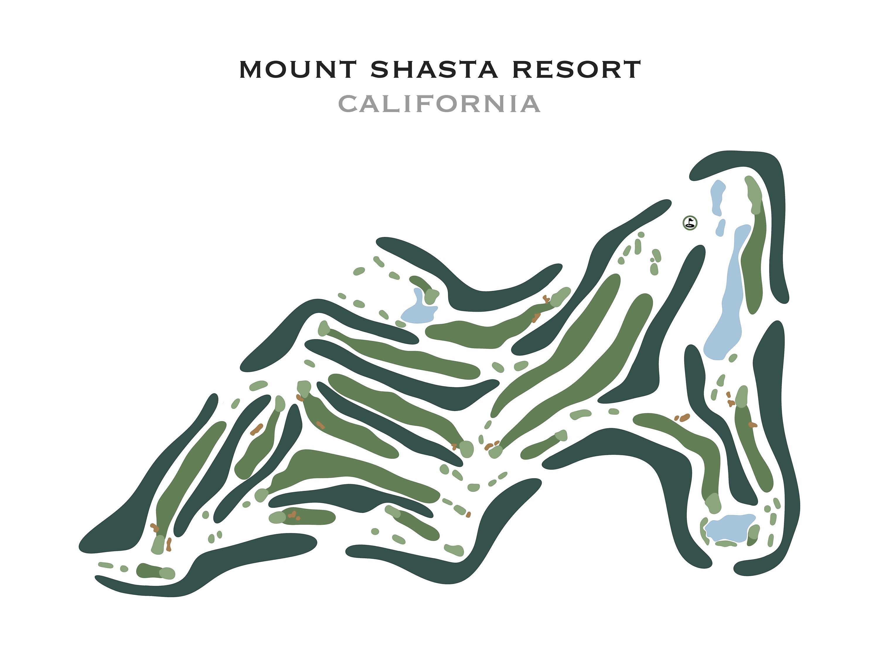 Mount Shasta Resort CA Golf Course Map Home Decor Golfer - Etsy
