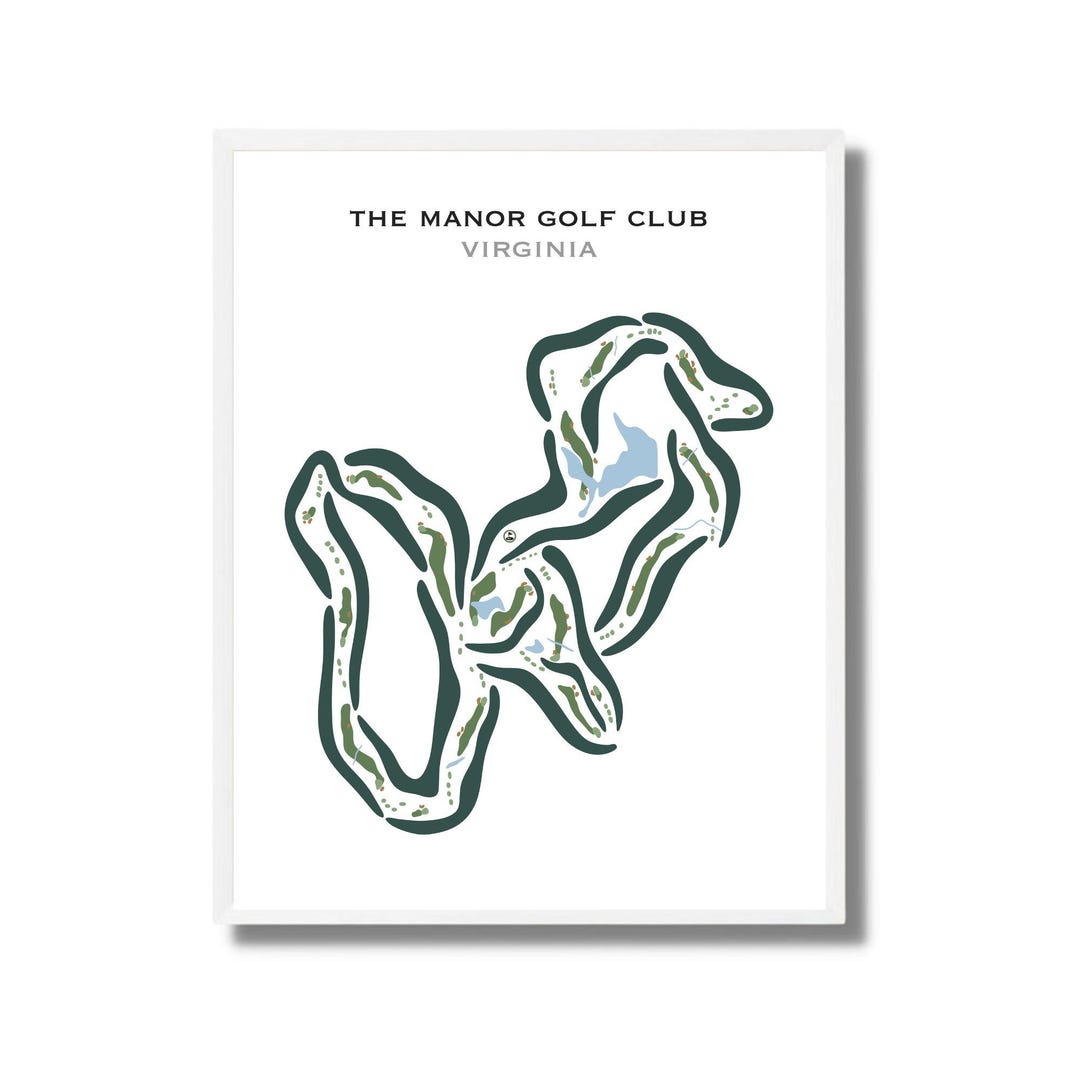 The Manor Golf Club, Virginia | Golf Course Map, Golf Map, Golfer Gift ...