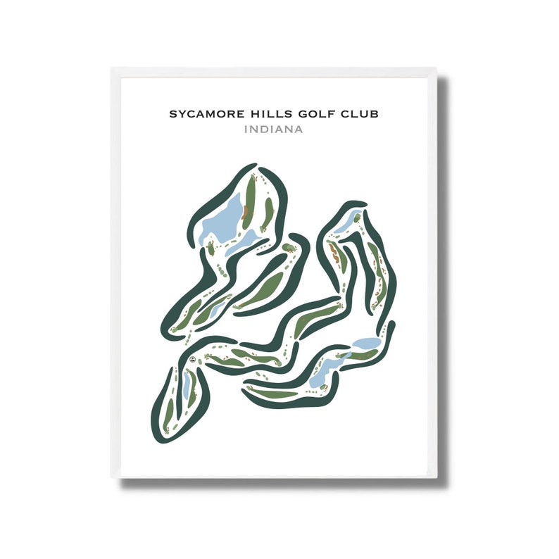 Sycamore Hills Golf Club, Indiana, Golf Course Print, Golf Art Prints ...