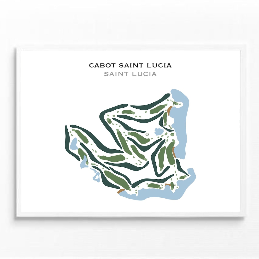 Cabot Saint Lucia, Saint Lucia | Golf Course Map, Golf Map, Golfer Gift ...