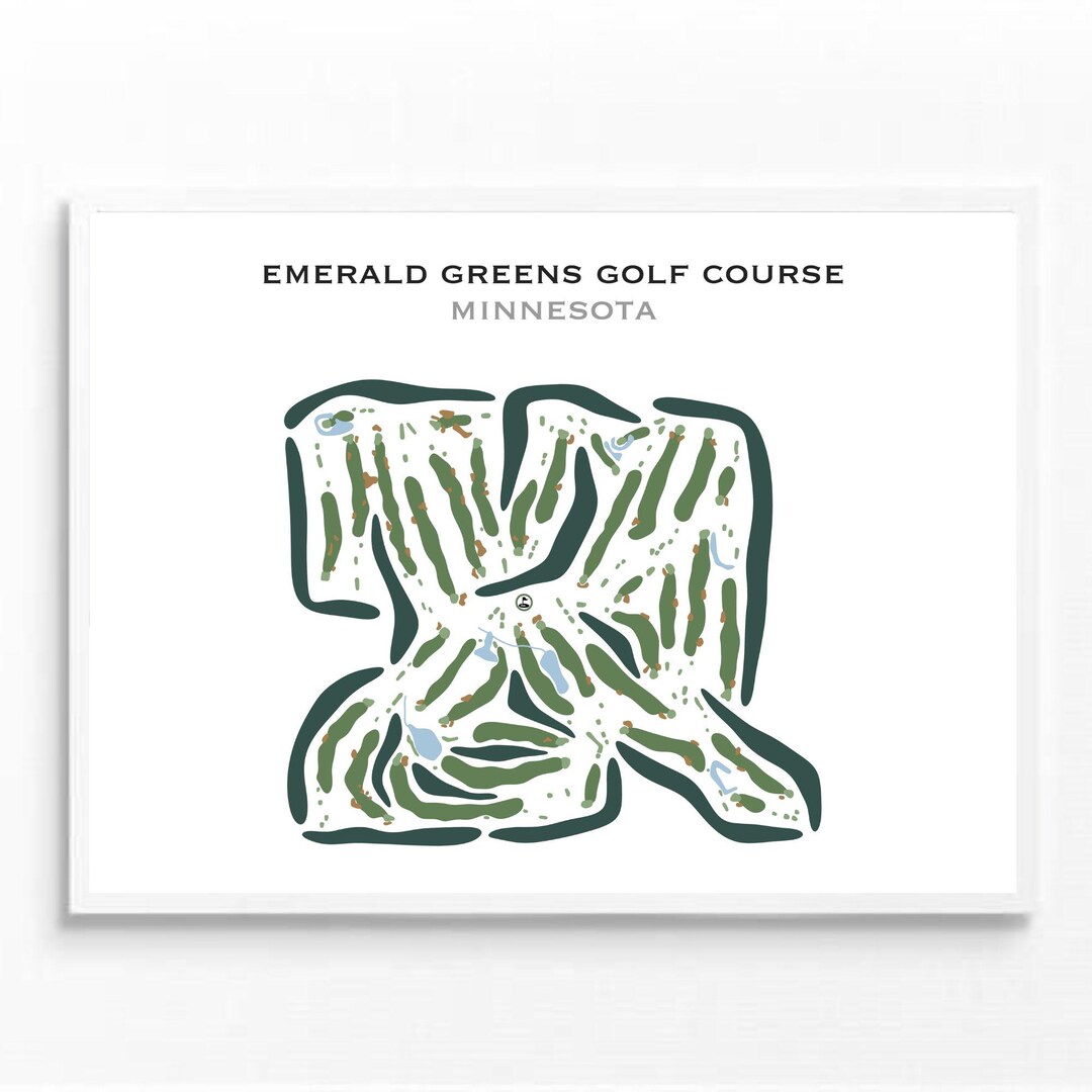 Emerald Greens Golf Course, MN | Golf Course Map, Golf Map, Golfer Gift ...