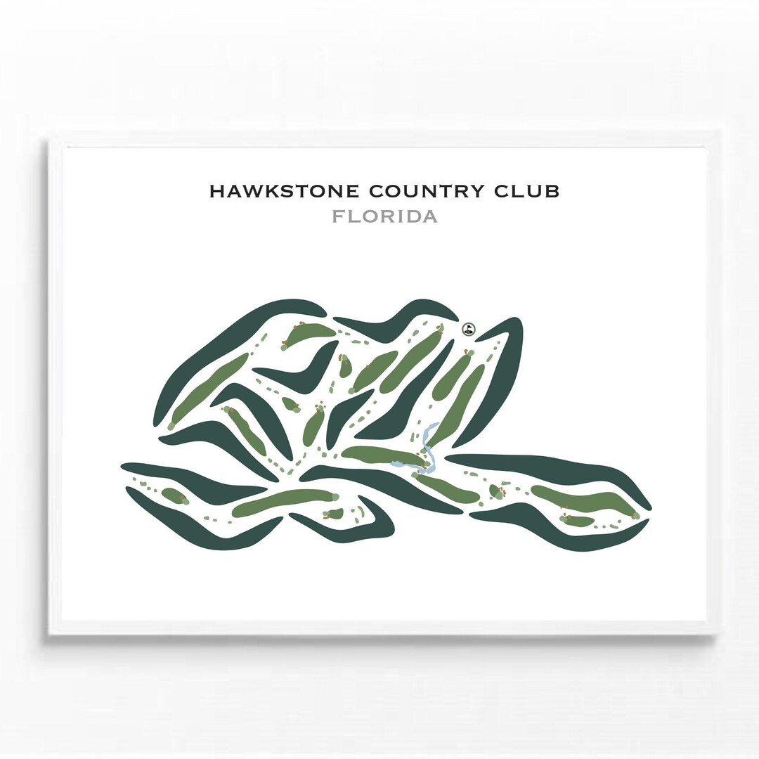 Hawkstone Country Club, FL Golf Course Map Canvas Art, Golf Gifts for ...