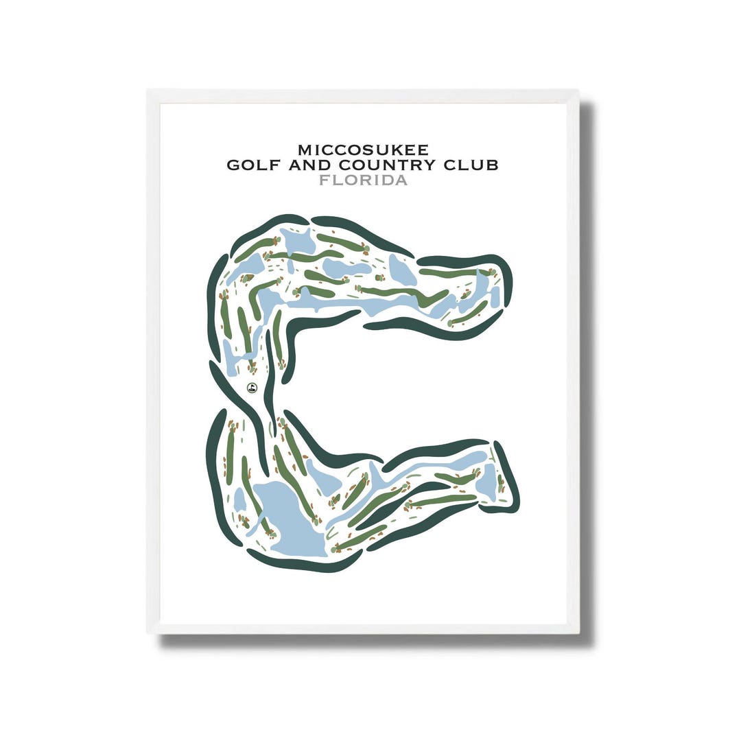 Miccosukee Golf & Country Club, FL Golf Course Map Canvas Art, Golf ...
