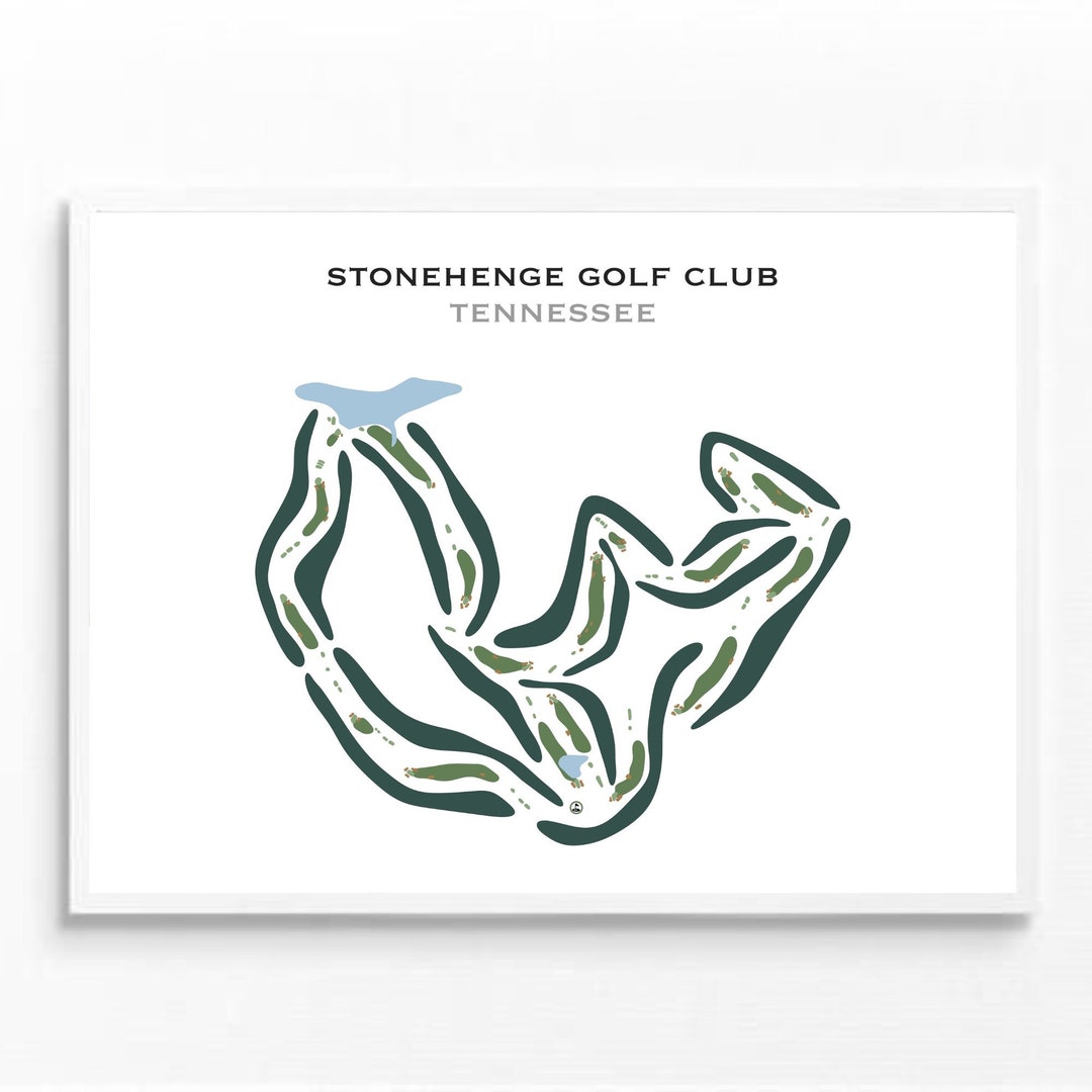 Stonehenge Golf Club, TN Golf Course Map Canvas, Golf Map Wall Art ...