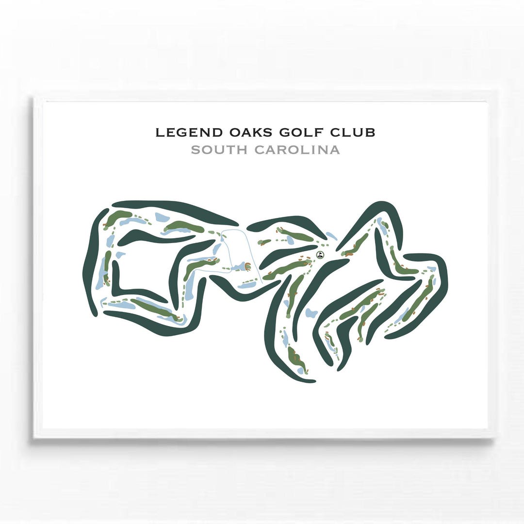 Legend Oaks Golf Club, SC Golf Course Map Wall Art, Golf Map Canvas ...