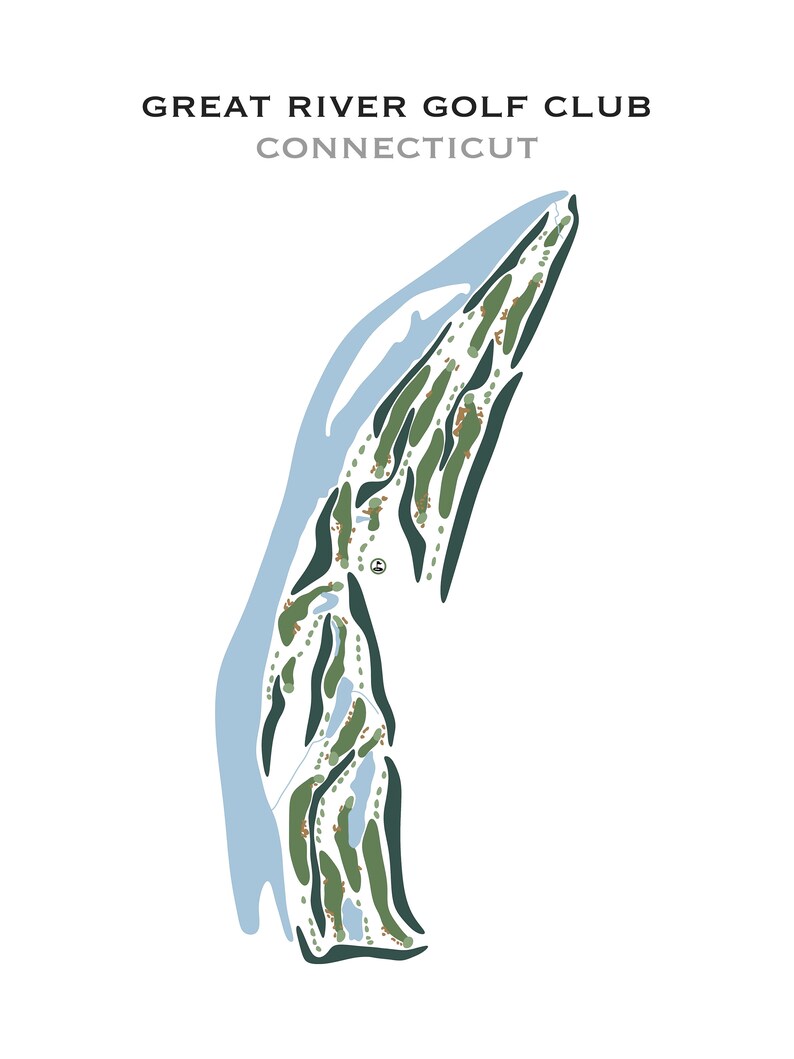 Great River Golf Club, CT Golf Course Map, Home Decor, Golfer Gift for ...