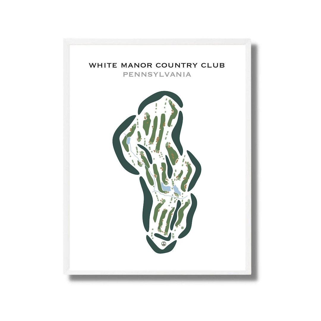 White Manor Country Club, PA | Golf Course Map, Golf Map, Golfer Gift ...