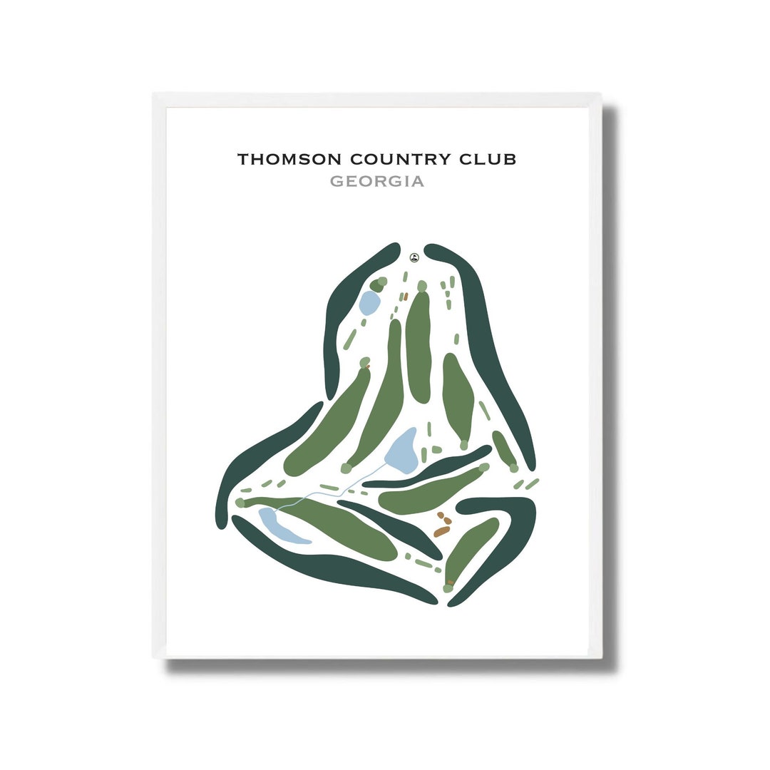 Thomson Country Club, GA | Golf Course Map, Golf Map, Golfer Gift for ...