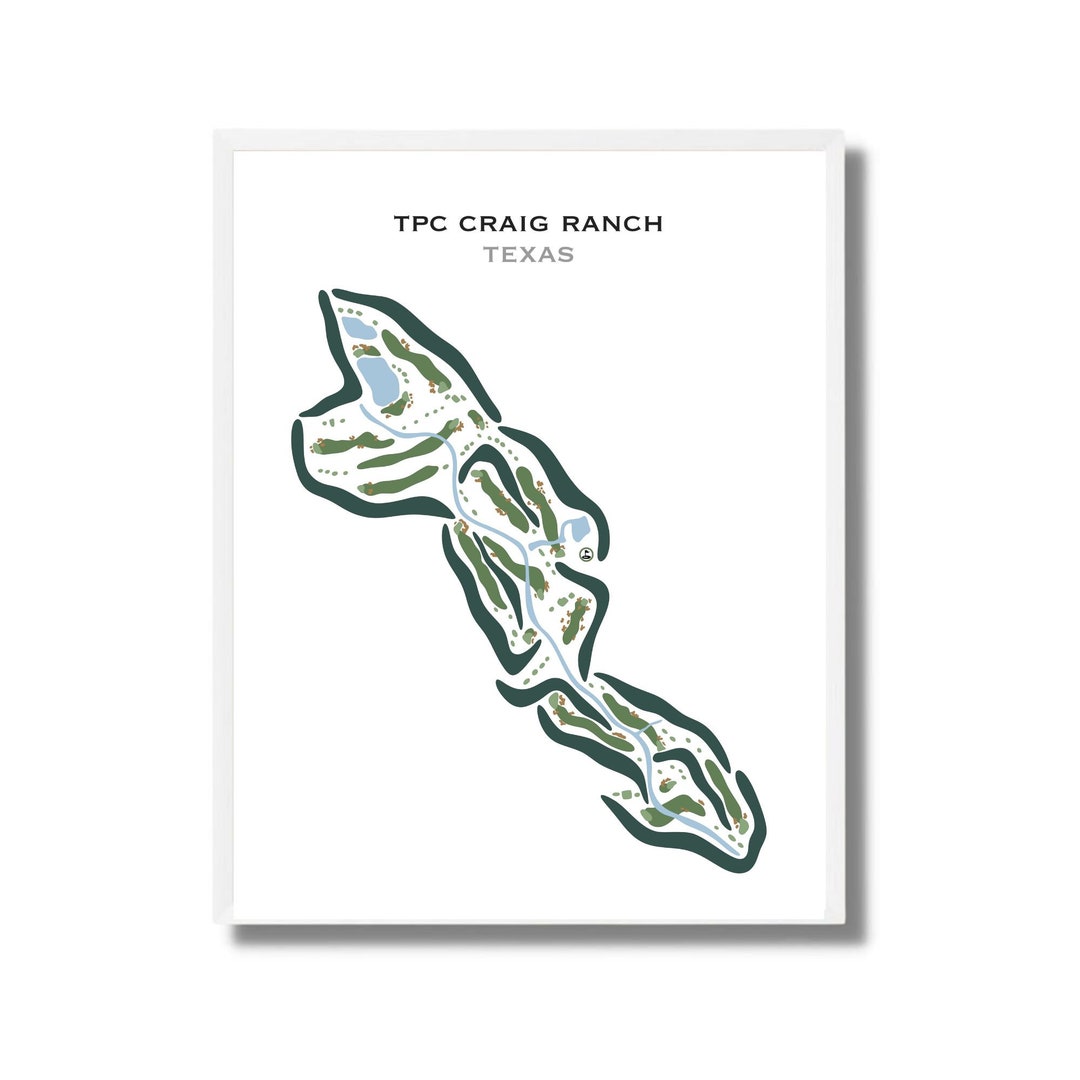 TPC Craig Ranch, Texas | Golf Course Map, Golf Map, Golfer Gift for Him ...