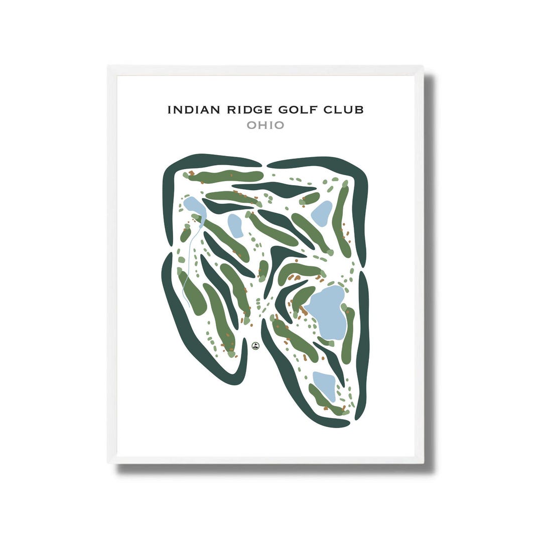 Indian Ridge Golf Club, OH | Golf Course Map, Golf Map, Golfer Gift for ...