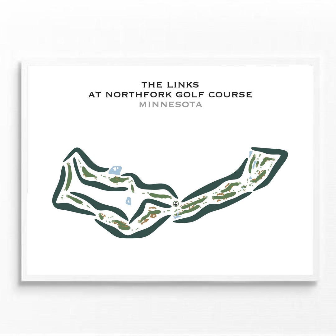 The Links at Northfork, MN | Golf Course Map, Golf Map, Golfer Gift for ...