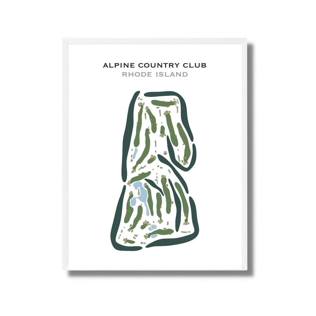 Alpine Country Club, RI | Golf Course Map, Golf Map, Golfer Gift for ...