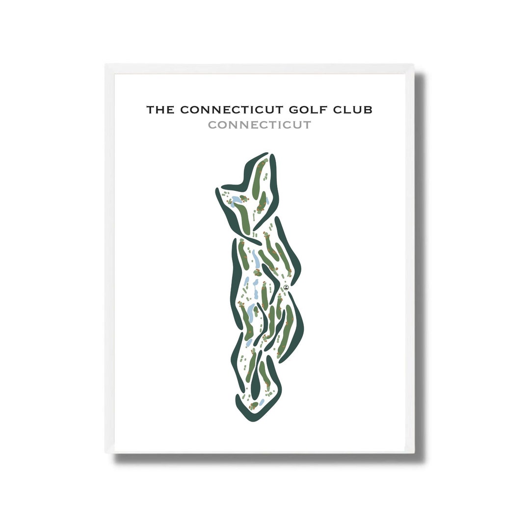 The Connecticut Golf Club, CT Golf Course Map, Home Decor, Golfer Gift ...