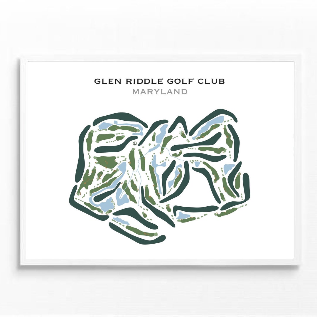 Glen Riddle Golf Club, MD | Golf Course Map, Golf Map, Golfer Gift for ...