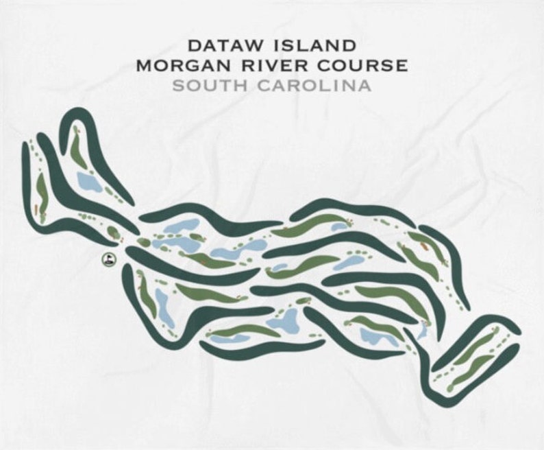 Dataw Island Morgan River Course, SC | Golf Course Map, Golfer Gift for ...