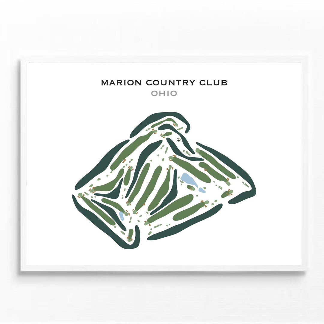 Marion Country Club, Ohio | Golf Course Map, Golf Map, Golfer Gift for ...
