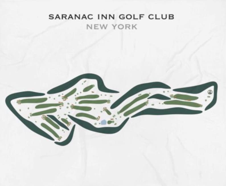 Saranac Inn Golf Club, NY Golf Course Map Canvas, Golf Map Wall Art ...