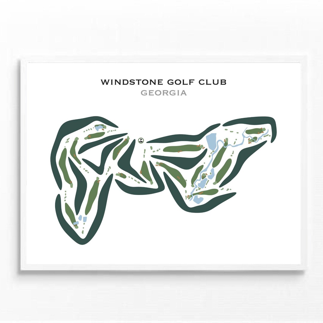 Windstone Golf Club, Georgia, Golf Course Map, Golf Art Prints, Golf ...