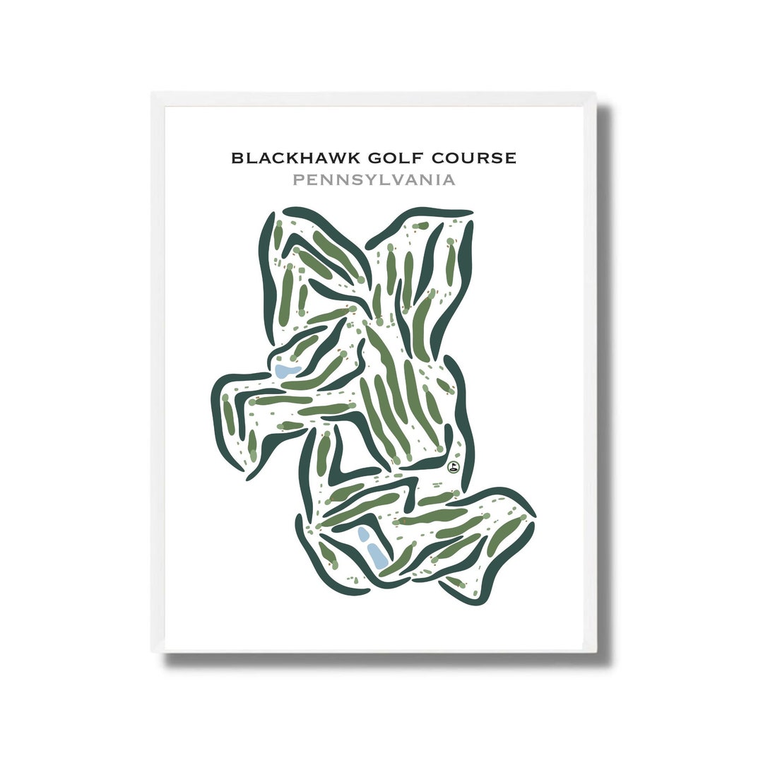 Black Hawk Golf Course, Pennsylvania, Golf Course Map, Golf Art Prints ...