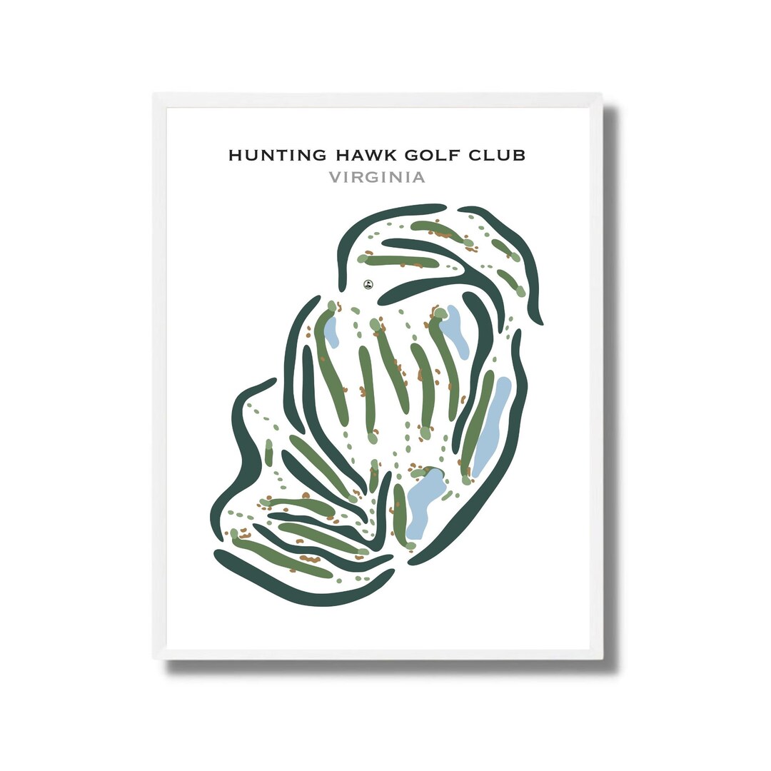 Hunting Hawk Golf Club, VA | Golf Course Map, Golf Map, Golfer Gift for ...