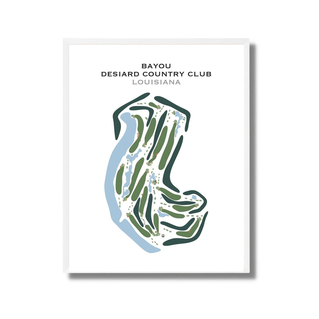 Bayou Desiard Country Club, LA | Golf Course Map, Decor, Golfer Gift ...