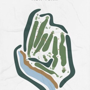 Hay Harbor Club, New York | Golf Course Map, Golf Map, Golfer Gift for ...