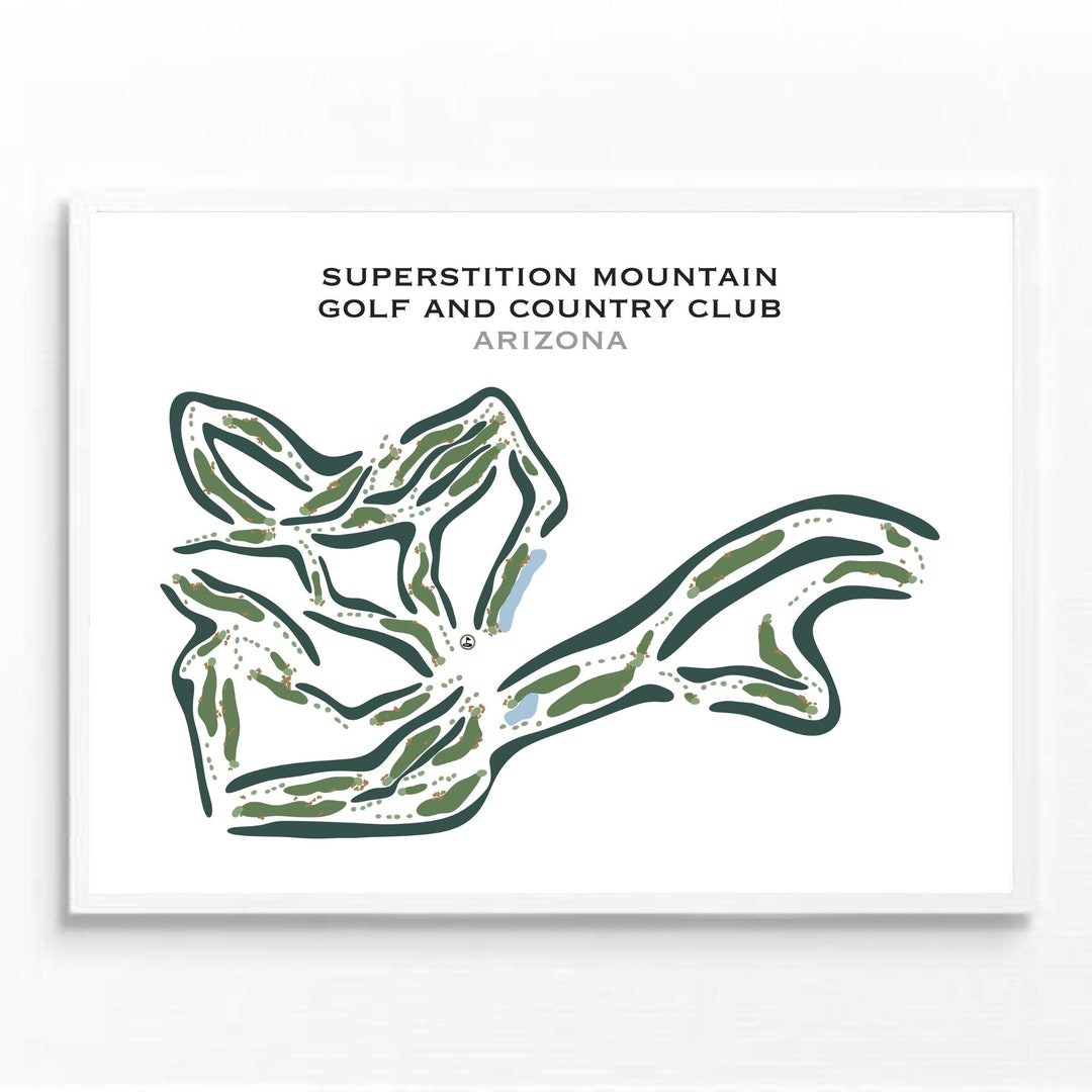 Superstition Mountain, AZ | Golf Course Map, Golf Map, Golfer Gift for ...