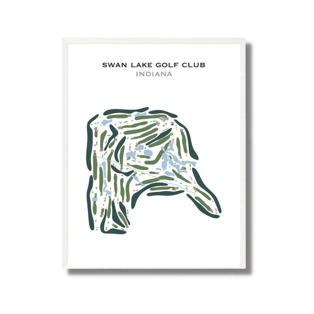 Swan Lake Golf Club, Indiana | Golf Course Map, Golf Map, Golfer Gift ...