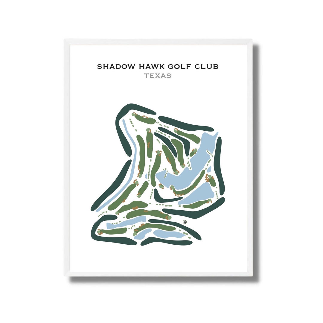 Shadow Hawk Golf Club, Texas Golf Course Map Towel, Golf Map Canvas ...