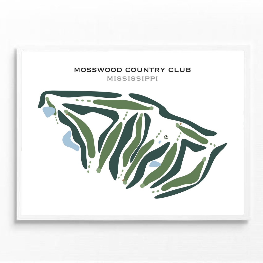Mosswood Country Club, MS | Golf Course Map, Golf Map, Golfer Gift for ...