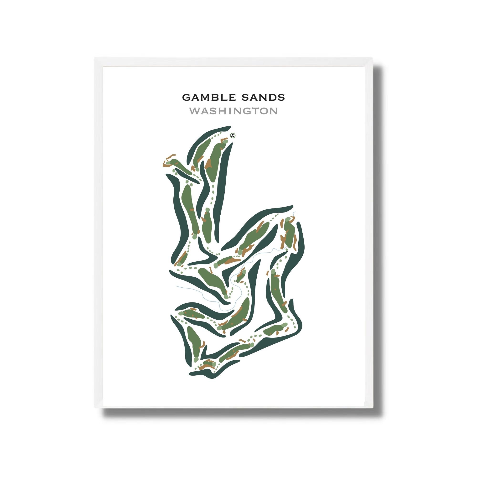 Gamble Sands, Washington Golf Course Map, Home Decor, Golfer Gift for ...