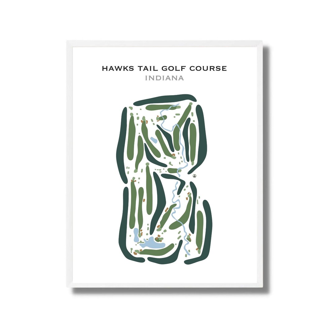 Hawks Tail Golf Course, IN | Golf Course Map, Golf Map, Golfer Gift for ...