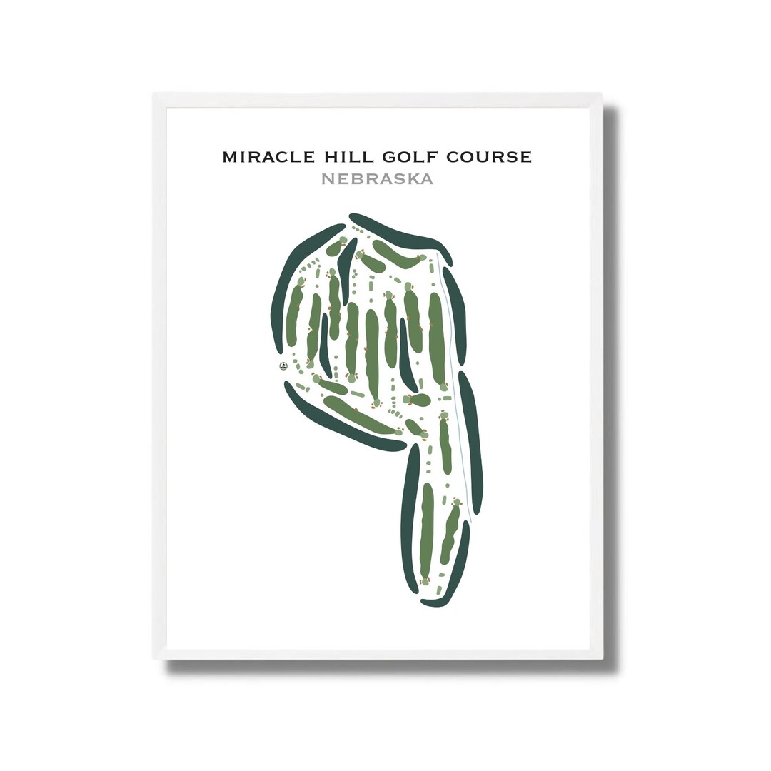 Miracle Hill Golf Course, NE Golf Course Map Art Poster, Golf Map Wall ...