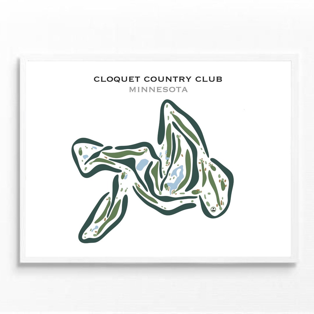 Cloquet Country Club, MN Golf Course Map Wall Art, Golf Map Canvas ...
