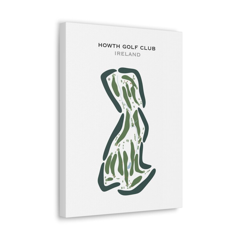 Howth Golf Club, Ireland Wall Art | Golf Course Map, Golfer Dad Gift ...
