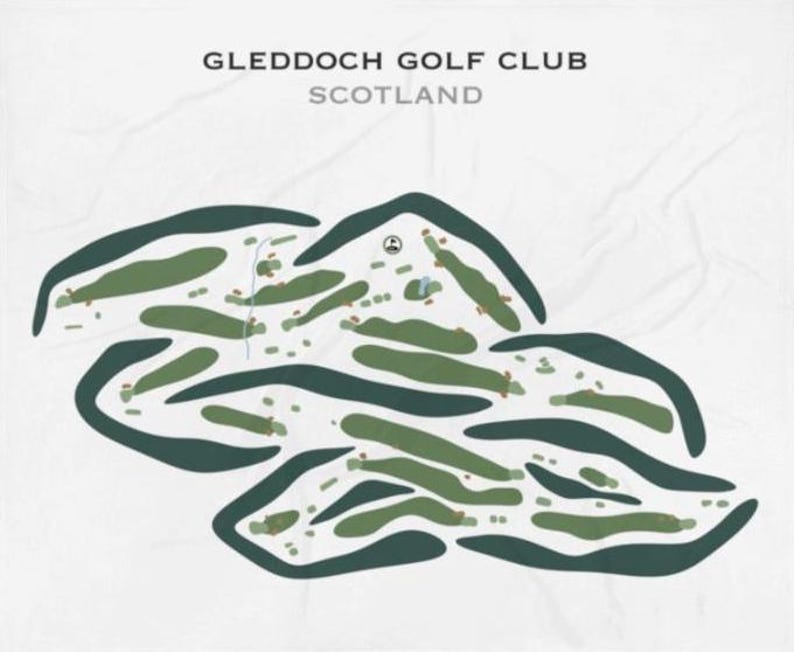 Gleddoch Golf Club, Scotland | Golf Course Map, Golf Map, Golfer Gift ...