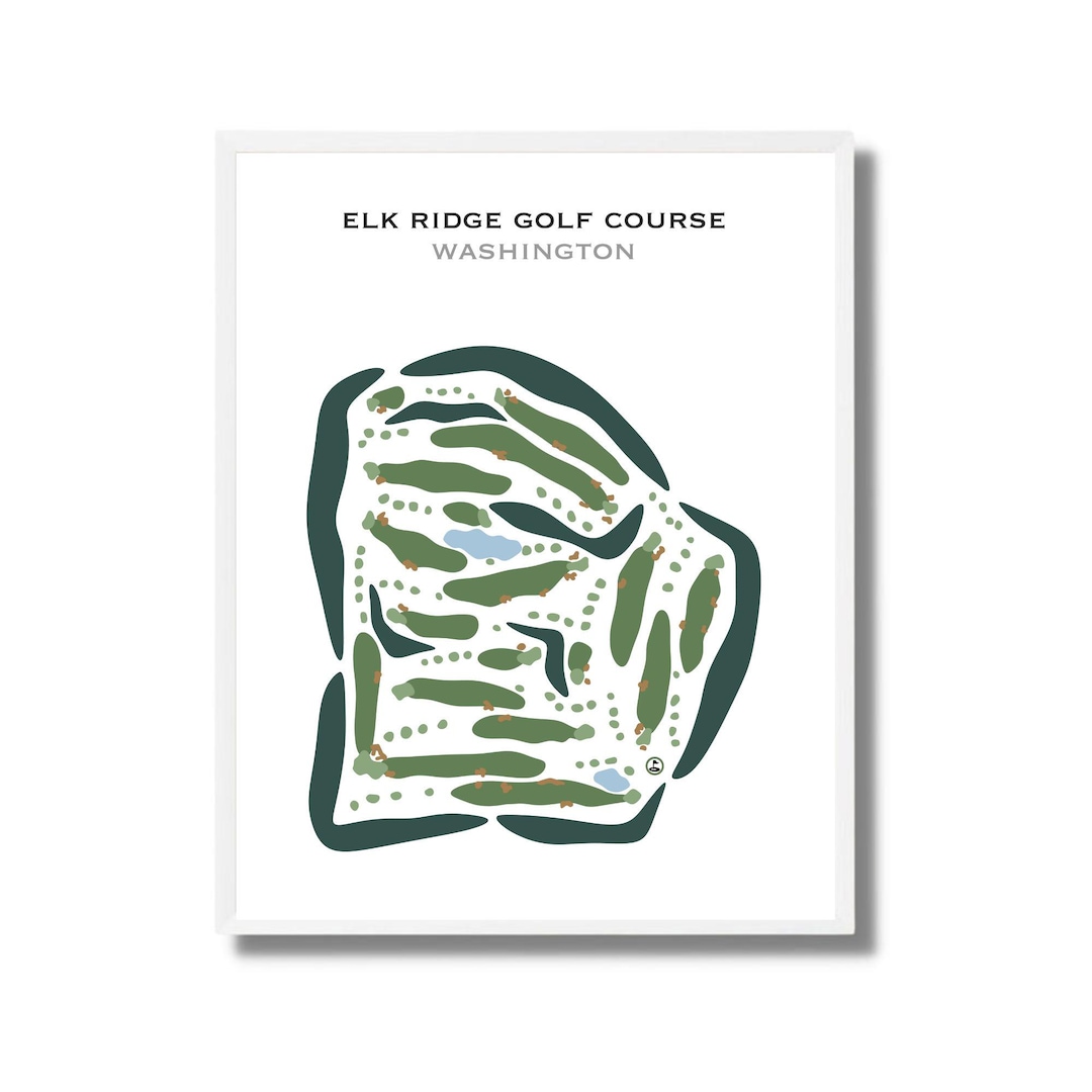 Elk Ridge Golf Course, WA | Golf Course Map, Golf Map, Golfer Gift for ...