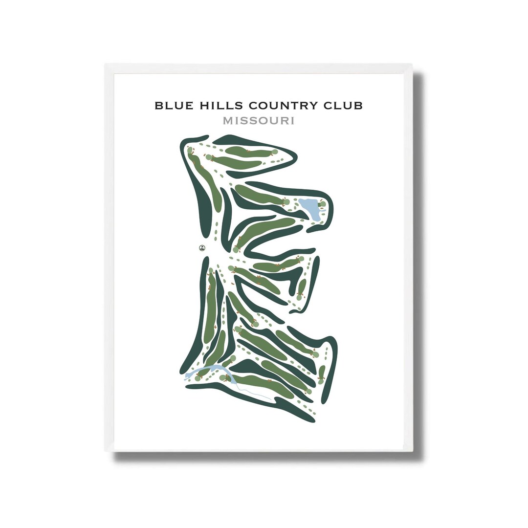 Blue Hills Country Club, MO | Golf Course Map, Golf Map, Golfer Gift ...