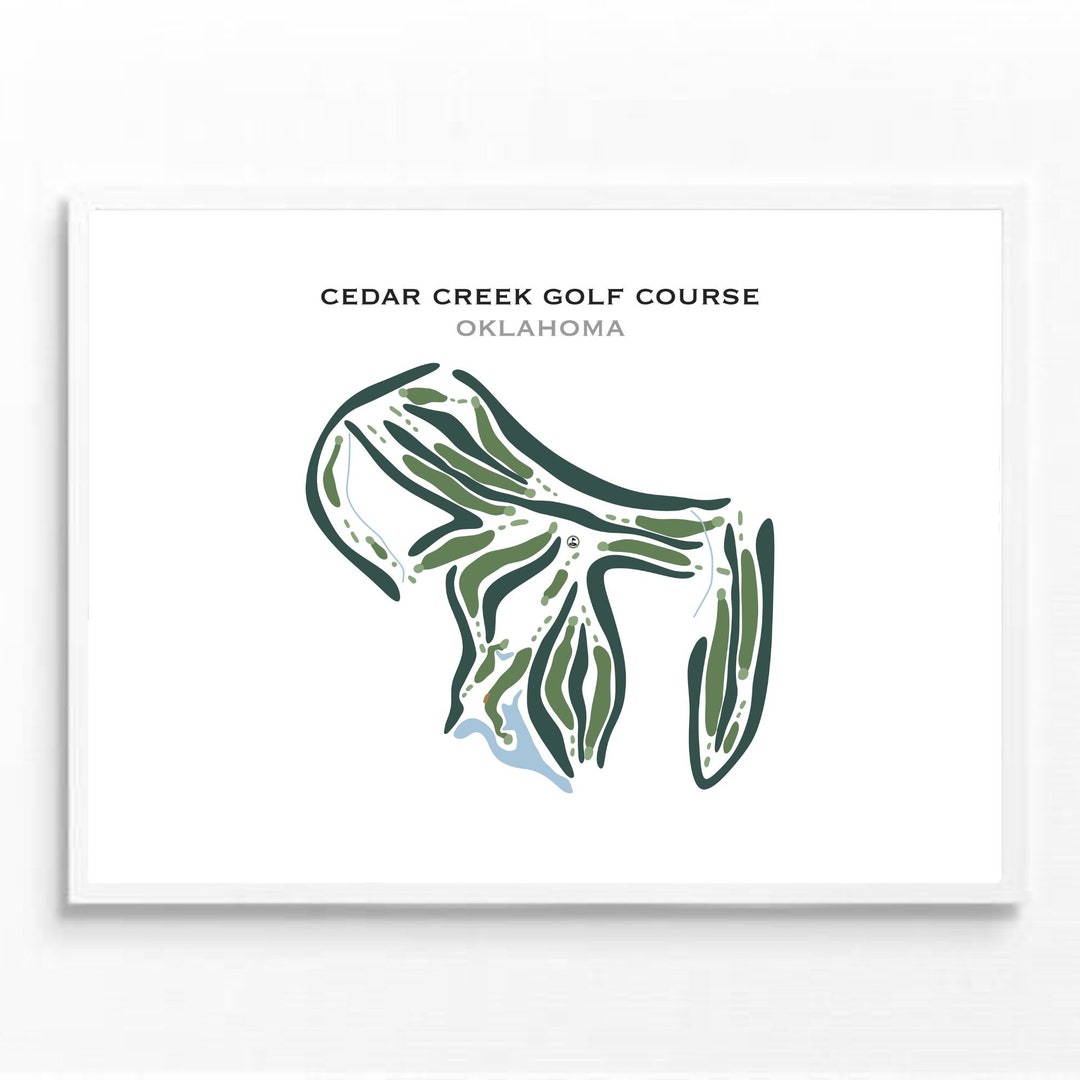 Cedar Creek Golf Course, OK Golf Course Map Wall Art, Golf Map Hanging ...