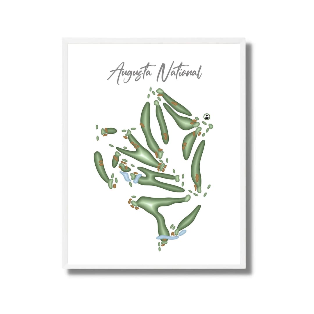 Augusta National Golf Club, GA | Golf Course Map, Golf Map, Golfer Gift ...